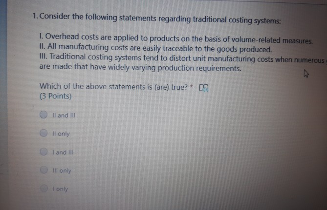 Solved 1. Consider the following statements regarding | Chegg.com