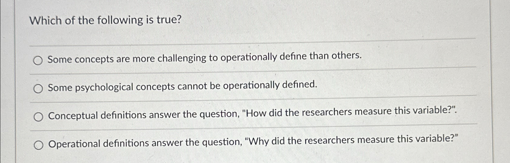 Solved Which of the following is true?Some concepts are more | Chegg.com