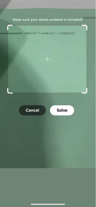 Solved Make sure your whole problem is included! quation | Chegg.com