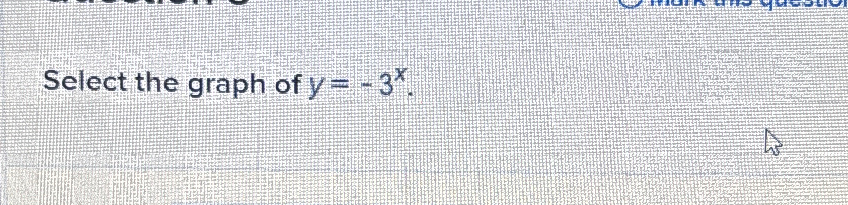 Solved Select the graph of y=-3x. | Chegg.com