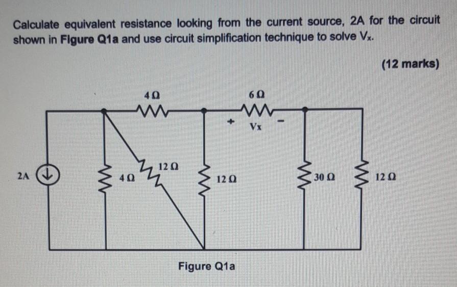 Solved Calculate equivalent resistance looking from the | Chegg.com