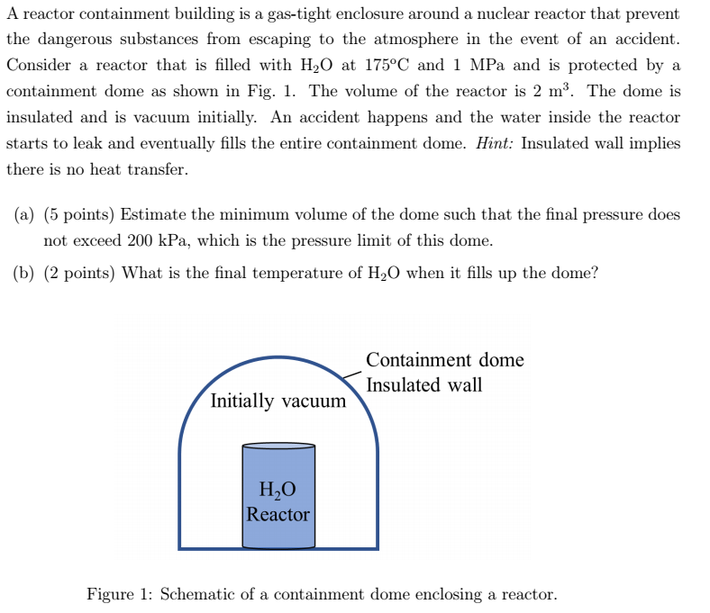 Solved A reactor containment building is a gas-tight | Chegg.com
