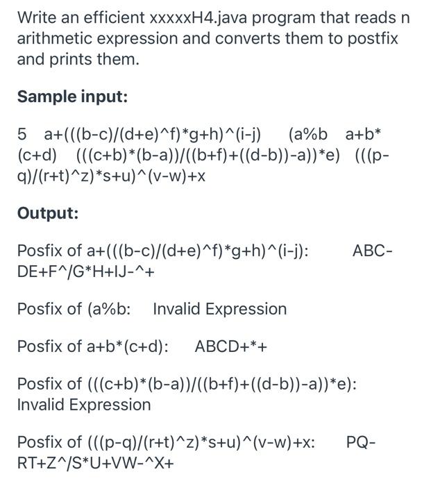 Solved Write an efficient xxxxxH4.java program that reads n | Chegg.com