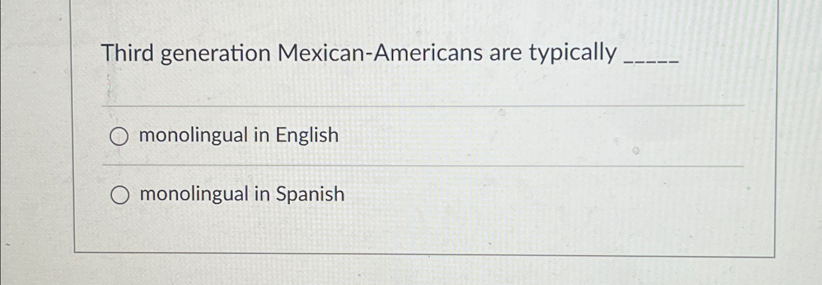 Solved Third generation Mexican-Americans are | Chegg.com