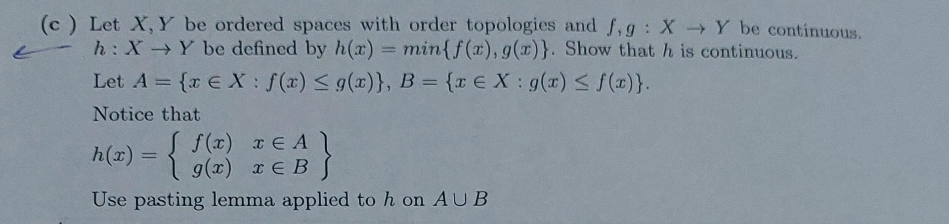 Solved Let X,Y be ordered spaces with order topologies and | Chegg.com