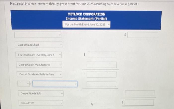 Solved Metlock Corporation has the following cost records | Chegg.com