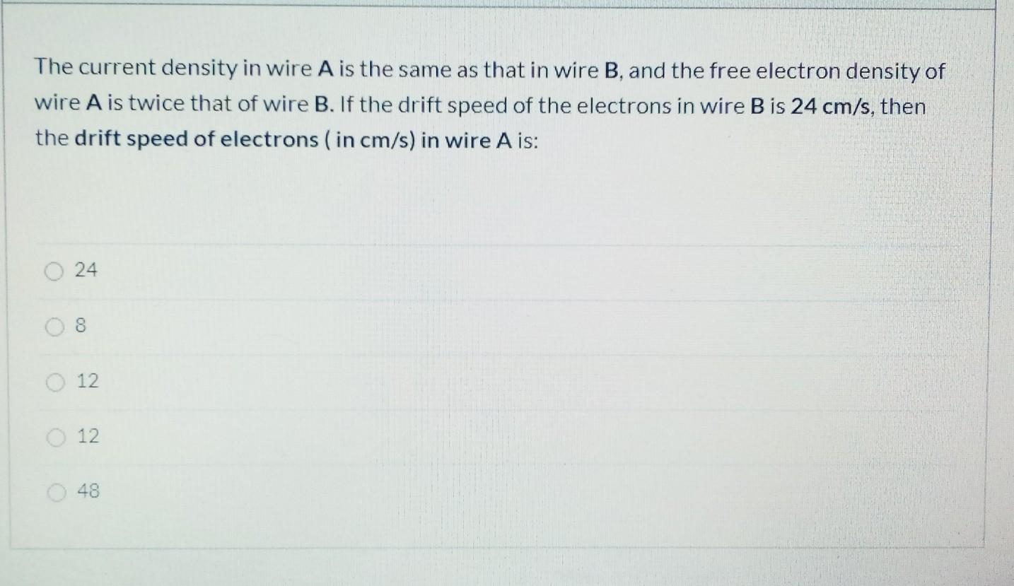Solved The current density in wire A is the same as that in | Chegg.com