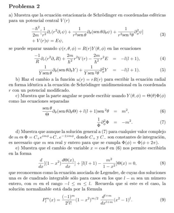 a) Muestra que la ecuación estacionaria de | Chegg.com