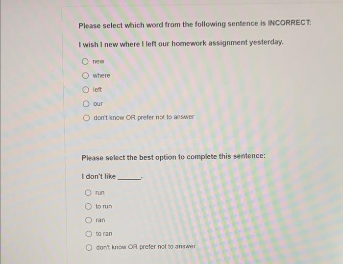 Solved Please select which word from the following sentence | Chegg.com