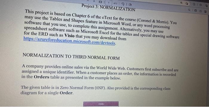 Project 3: NORMALIZATION This project is based on | Chegg.com