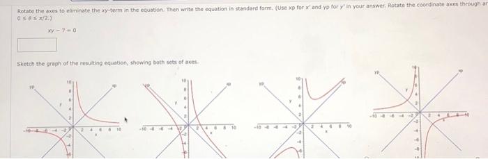 Solved Rotate the axes to eliminate the xy-term in the | Chegg.com