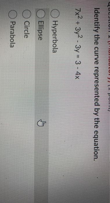 Solved Identify the curve represented by the equation. 7x2 + | Chegg.com