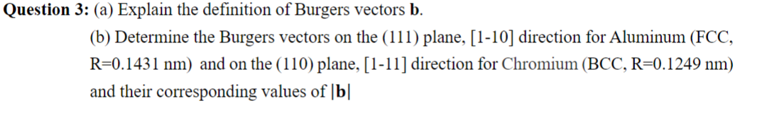 Solved Question 3: (a) ﻿Explain the definition of Burgers | Chegg.com