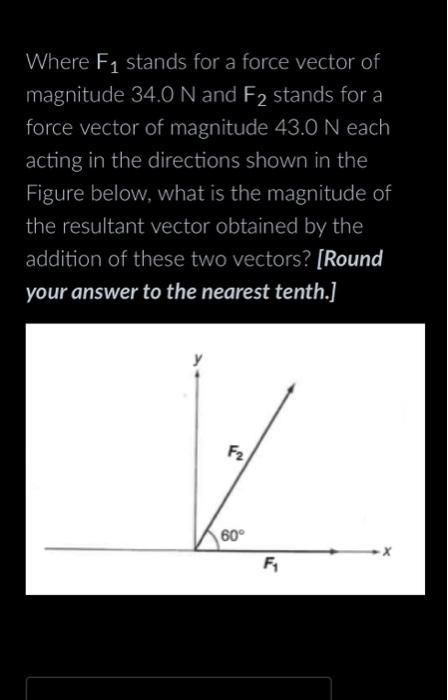 Solved Where F1 stands for a force vector of magnitude 34.0 | Chegg.com