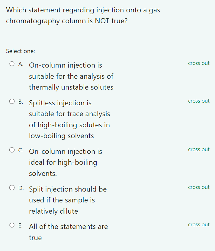 Solved Which statement regarding injection onto a | Chegg.com