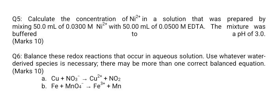 Solved Q5: Calculate the concentration of Ni2+ in a solution | Chegg.com