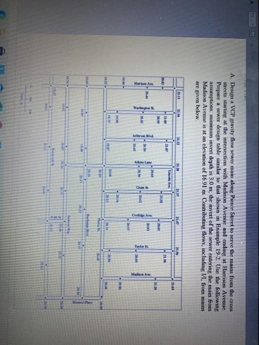 A A. Design a VCP gravity flow sewer main along | Chegg.com