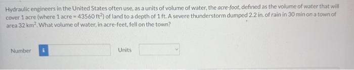 Solved Hydraulic engineers in the United States often use, | Chegg.com