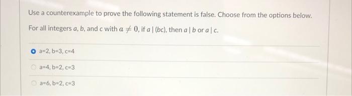 Solved Use a counterexample to prove the following statement | Chegg.com