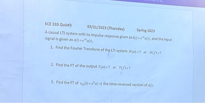 Solved A causal LTI system with its impulse response given | Chegg.com