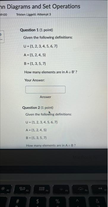 Solved Given the following definitions: | Chegg.com