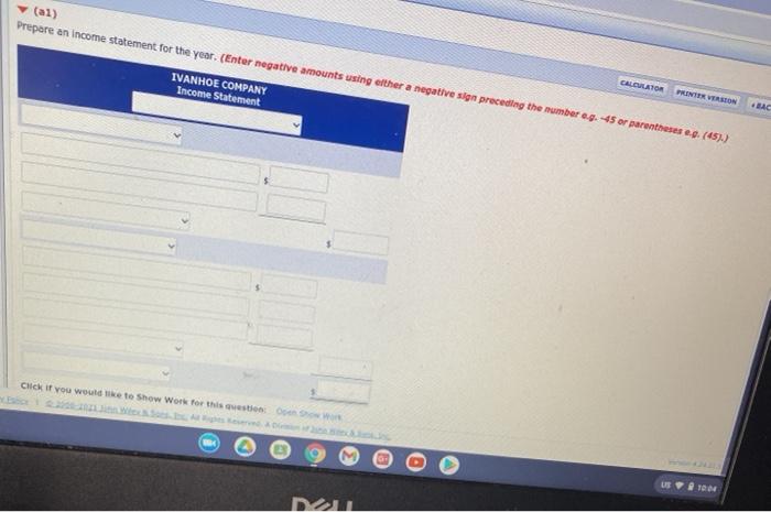 Solved CALCUL Exercise 4-09 a1,a2-b (Part Level Submission) | Chegg.com