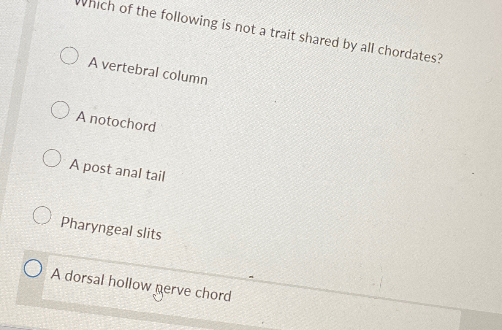 Solved Which of the following is not a trait shared by all | Chegg.com