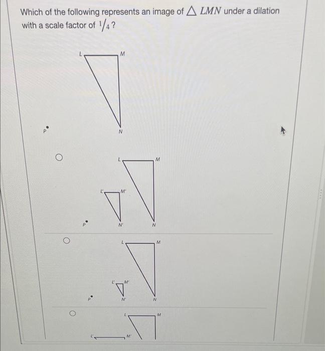 Solved Which of the following represents an image of LMN | Chegg.com