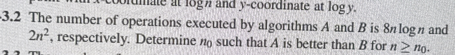 Solved 3.2 ﻿The number of operations executed by algorithms | Chegg.com