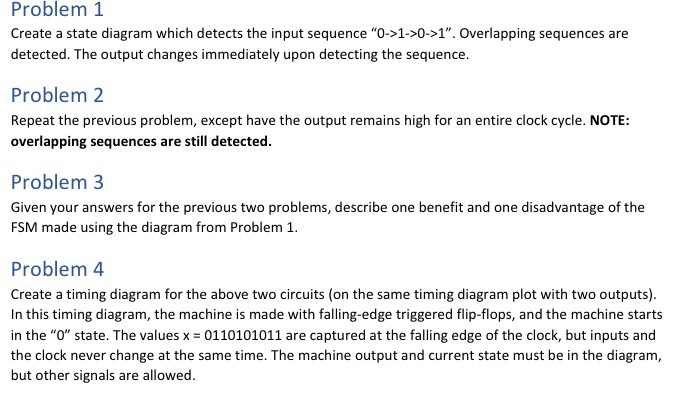 Solved Problem 4 Create a timing diagram for the above two | Chegg.com