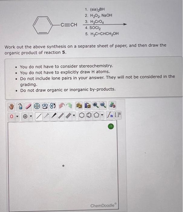 Solved 1. (sia) BH 2. H2O2, NaOH 3. H2Cr04 4. SOCI 5. | Chegg.com