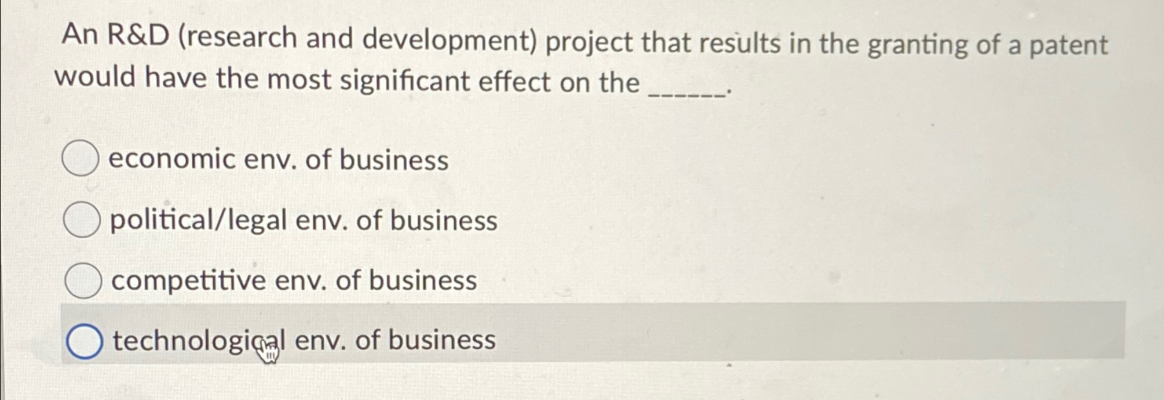 Solved An R&D (research and development) ﻿project that | Chegg.com
