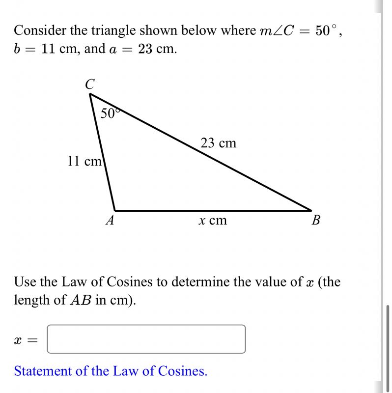 Solved Consider the triangle shown below where | Chegg.com