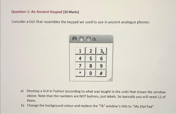 Solved Question 1: An Ancient Keypad [20 Marks] Consider a | Chegg.com