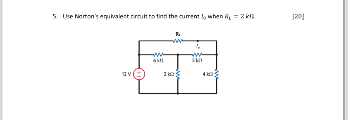 Solved Find Norton's equivalent circuit across the terminals | Chegg.com