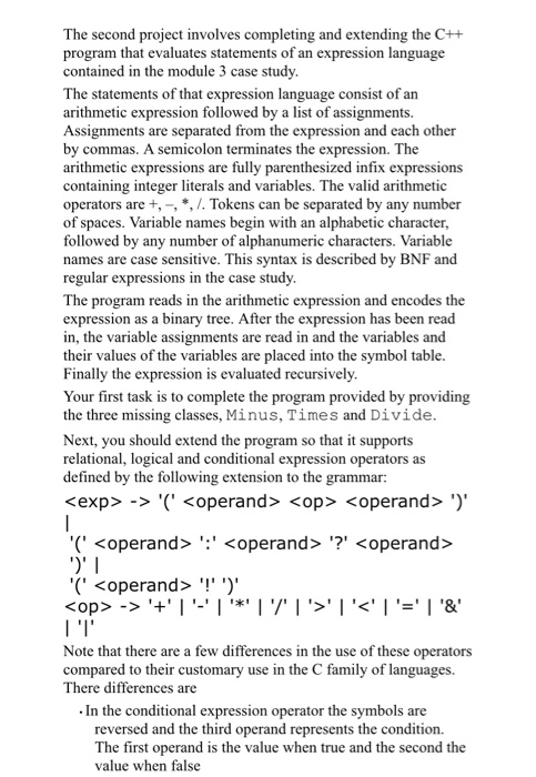 The second project involves completing and extending | Chegg.com