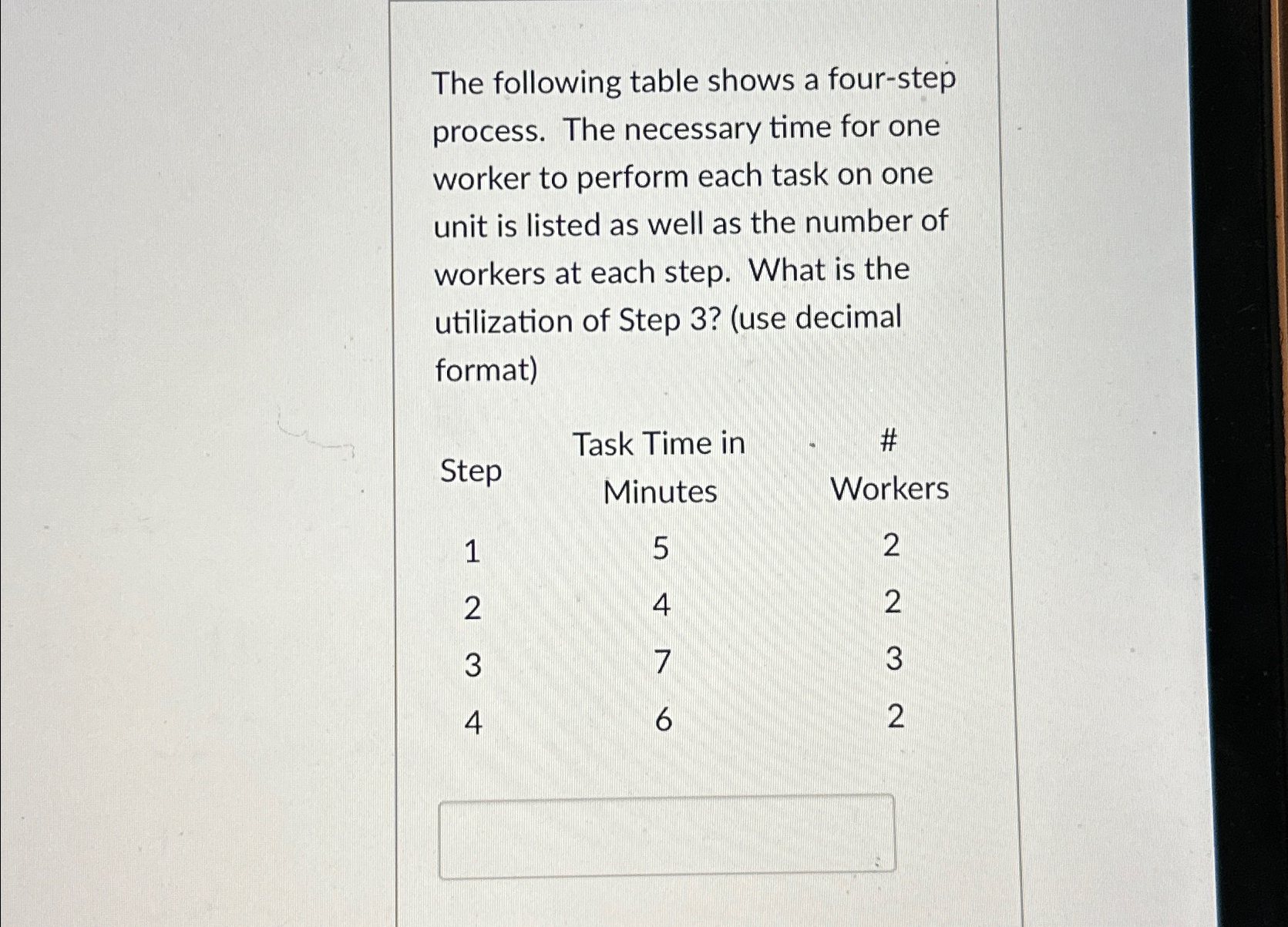Solved The following table shows a four-step process. The | Chegg.com