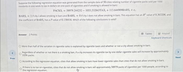 Solved Suppose the following regression equation was | Chegg.com