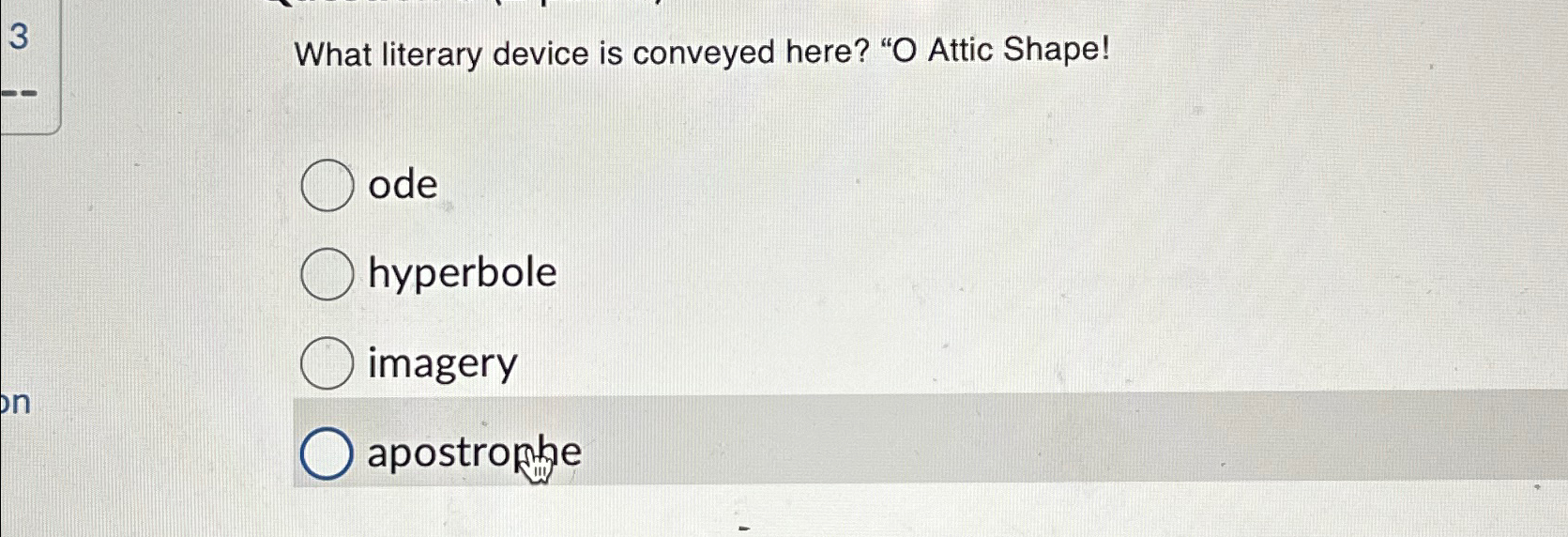 Solved What literary device is conveyed here? "O Attic | Chegg.com