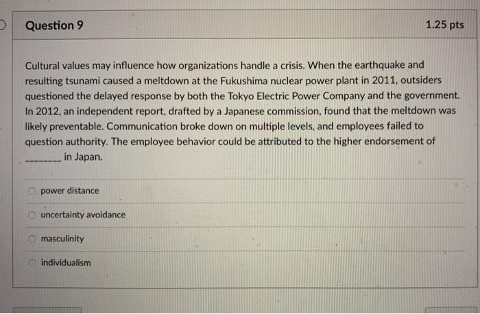 Solved Cultural values may influence how organizations | Chegg.com