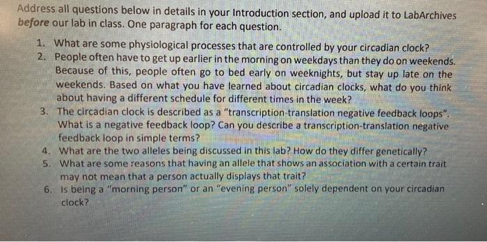 Solved Address all questions below in details in your | Chegg.com