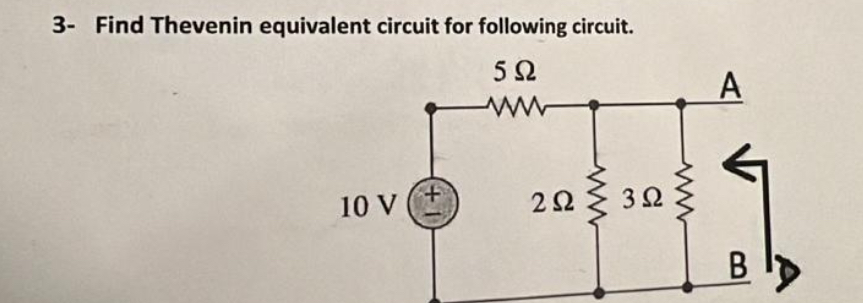 Solved by an EXPERT Find Thevenin equivalent circuit for following | Chegg.com