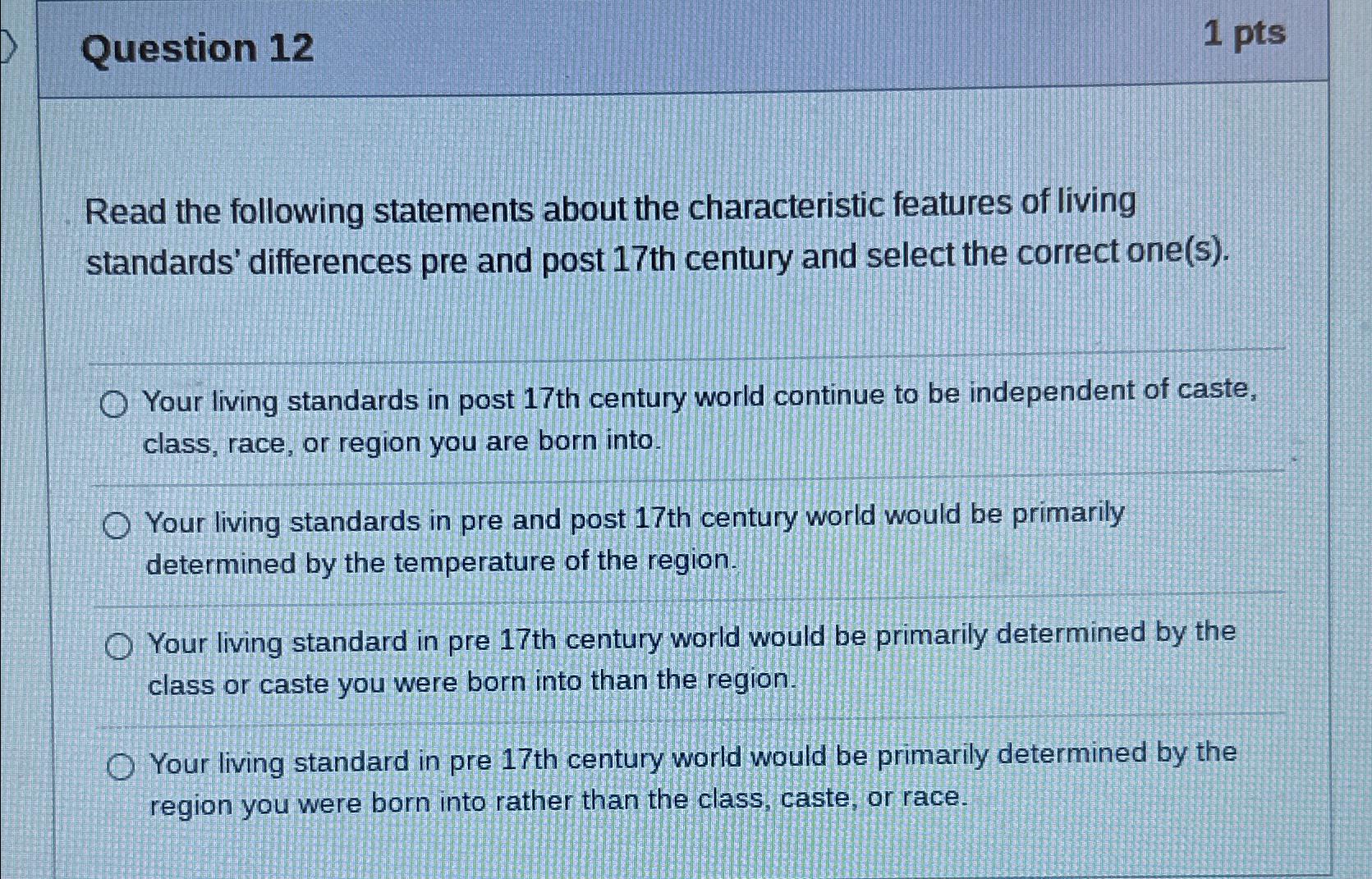 Solved Question 121 ﻿ptsRead the following statements about | Chegg.com