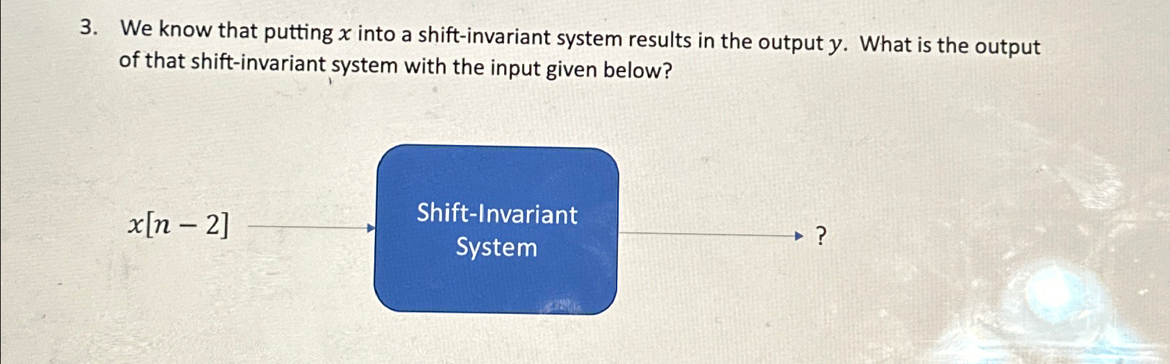 Solved We know that putting x ﻿into a shift-invariant system | Chegg.com