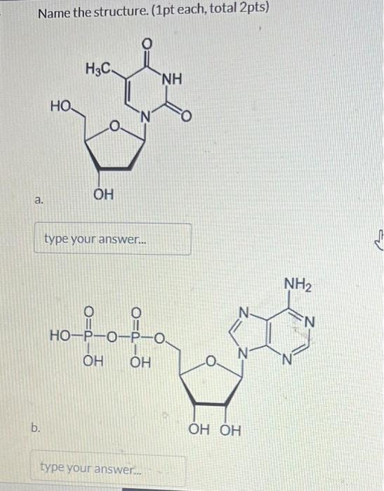 Solved Name the structure. (1pt each, total 2pts) | Chegg.com