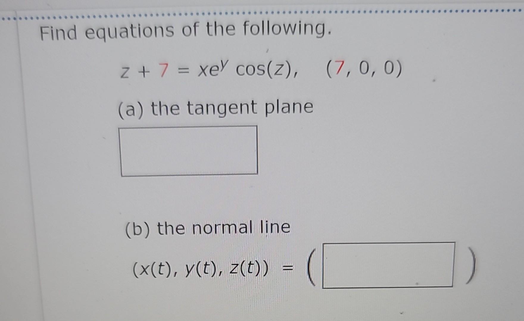 Solved Find equations of the following. | Chegg.com