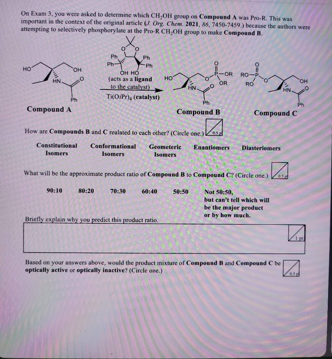 Solved On Exam 3, you were asked to determine which CH2OH | Chegg.com