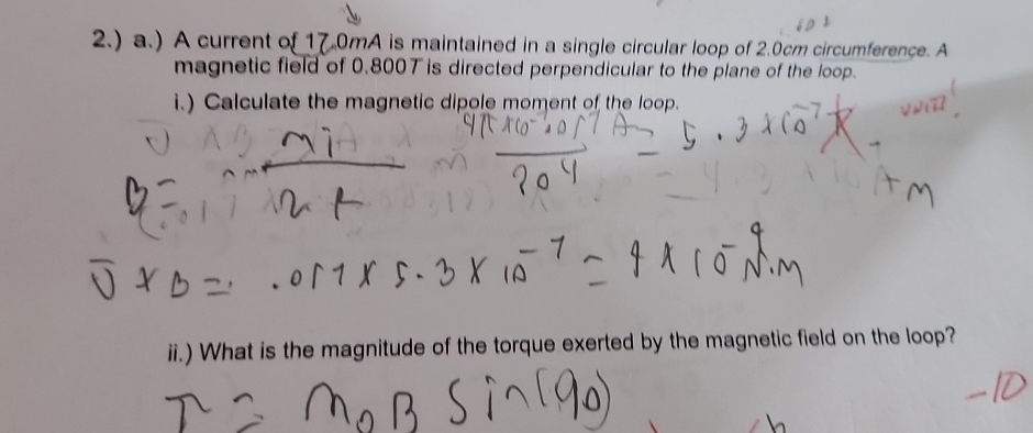 Solved 2.) ﻿a.) ﻿A current of 17.0mA ﻿is maintained in a | Chegg.com