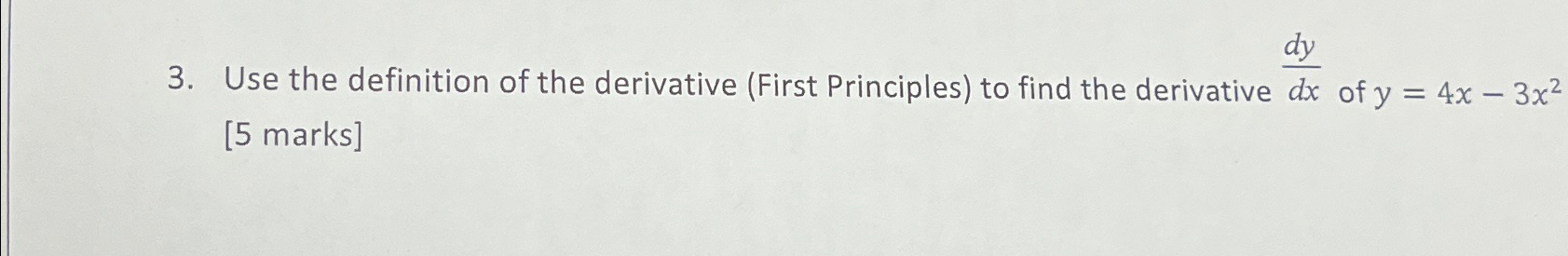 Solved Use the definition of the derivative (First | Chegg.com