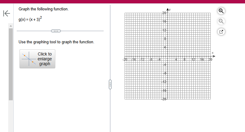 Solved Graph the following function.g(x)=(x+3)2Use the | Chegg.com